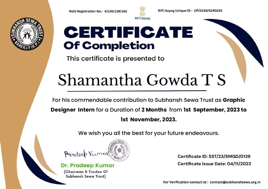 Shamantha Gowda T S - Portfolio